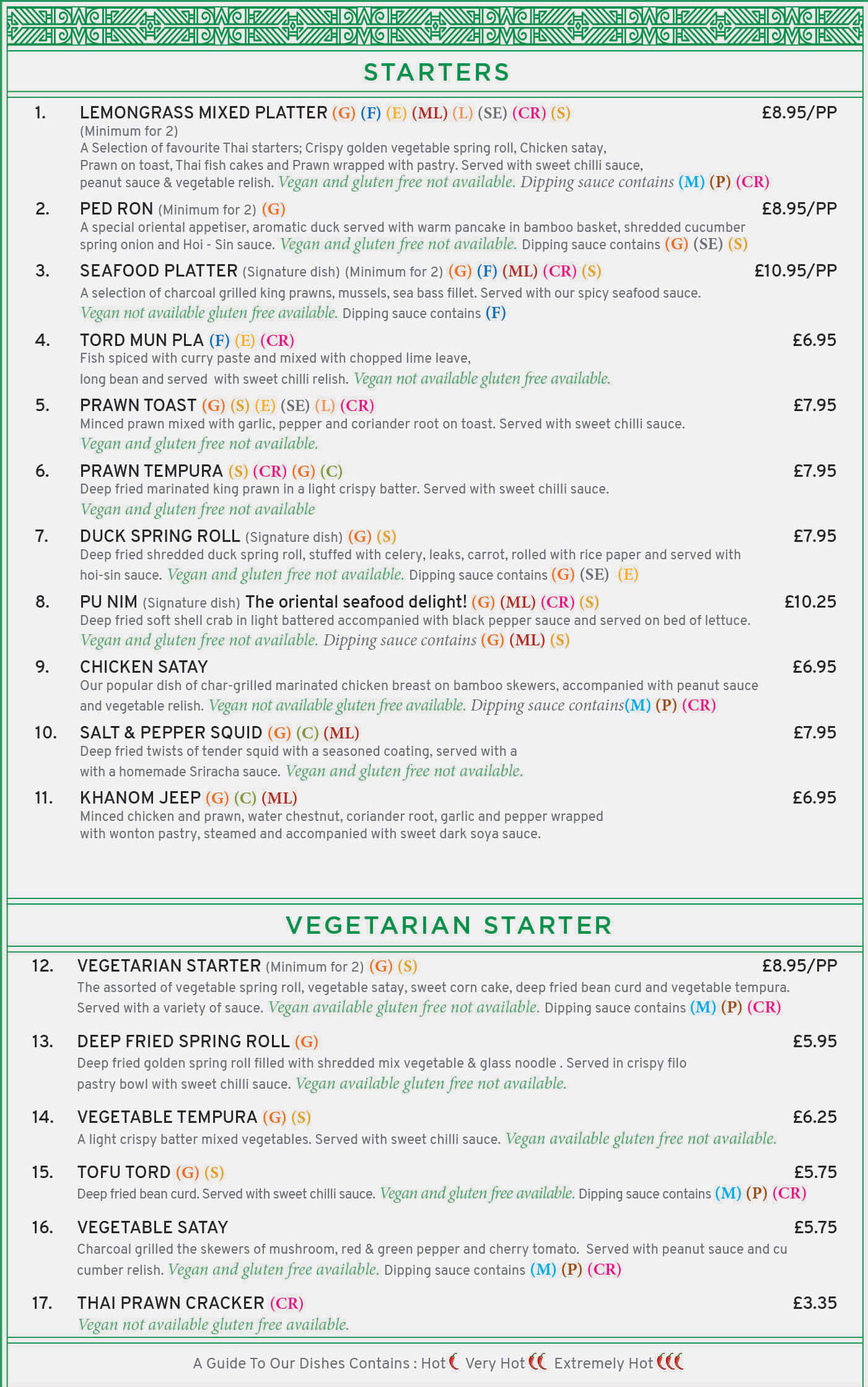 Menu Rustington – Lemongrass Thai Restaurant