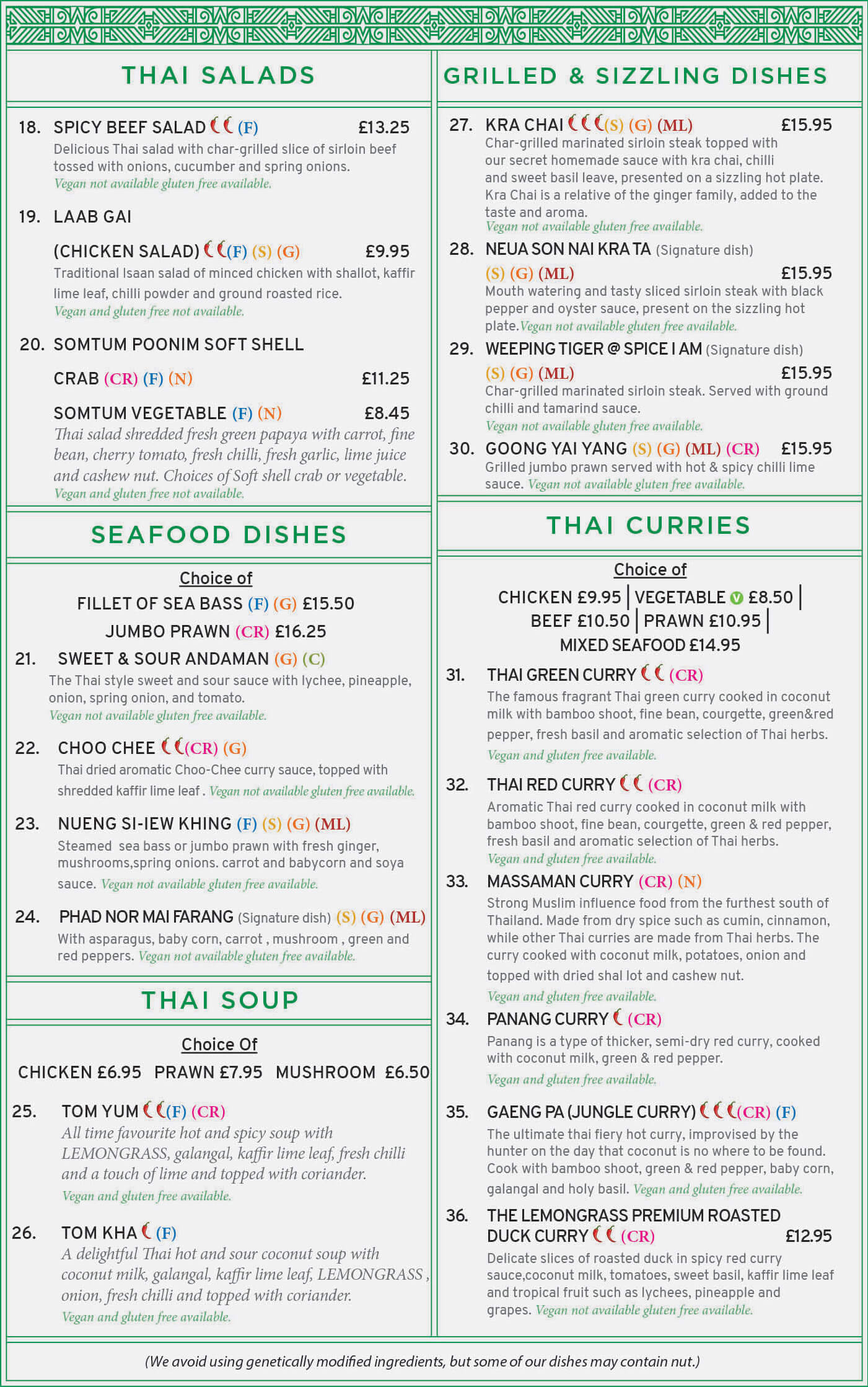 Menu Rustington – Lemongrass Thai Restaurant